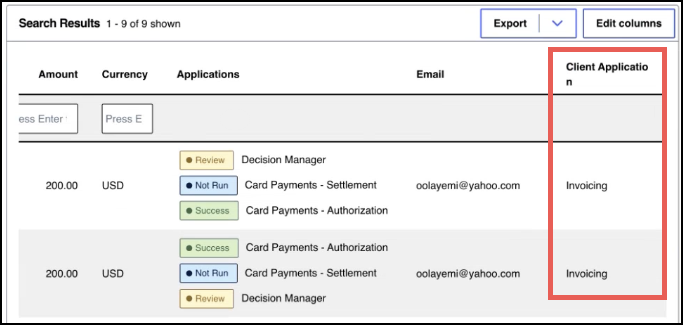 Filtering Invoice Transactions in Transaction Management
