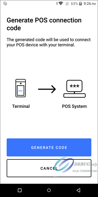 Generating a POS Connection Code for the Point-of-Sale System
