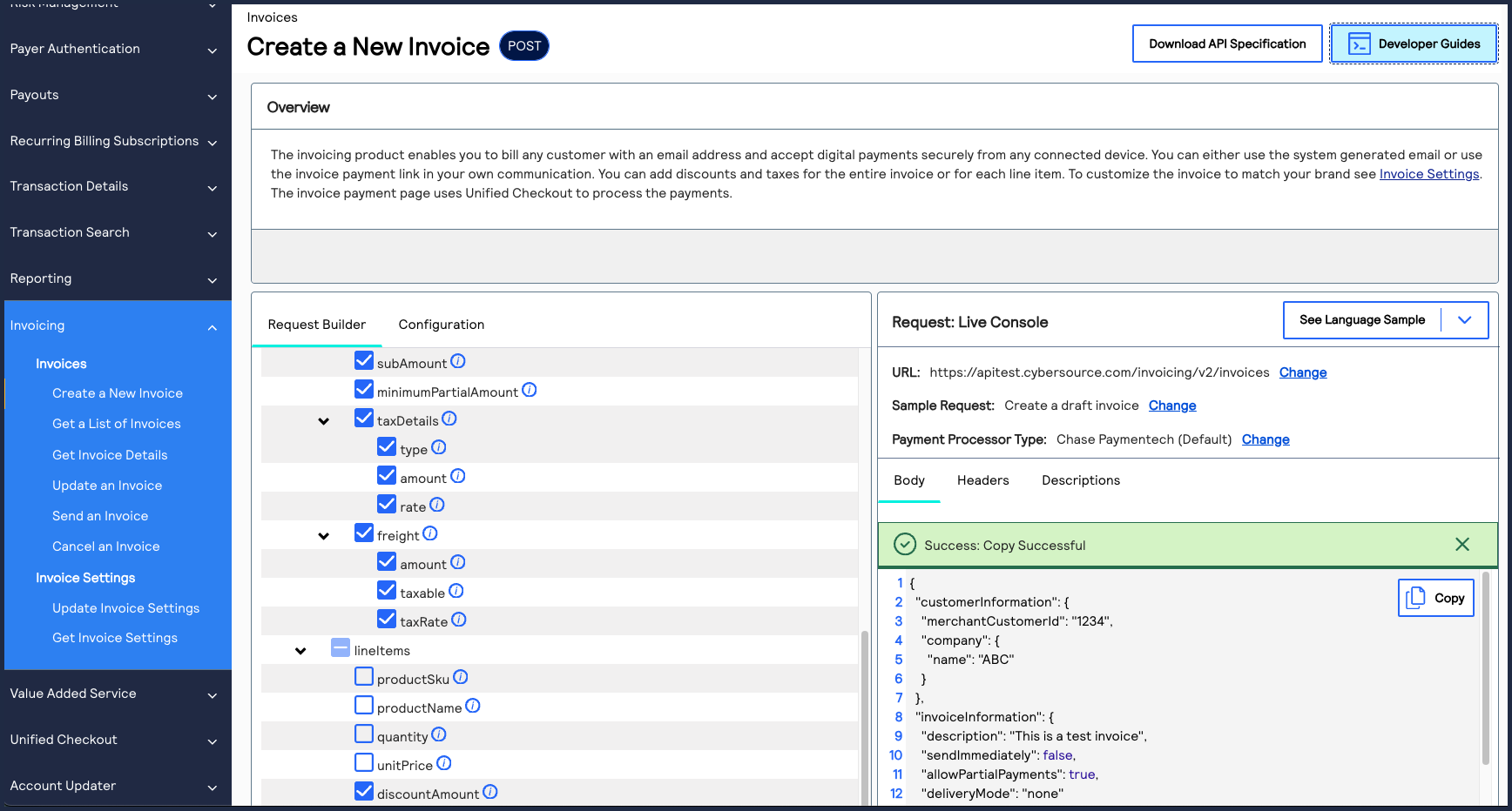 REST Interactive Example: Create and Send an Invoice